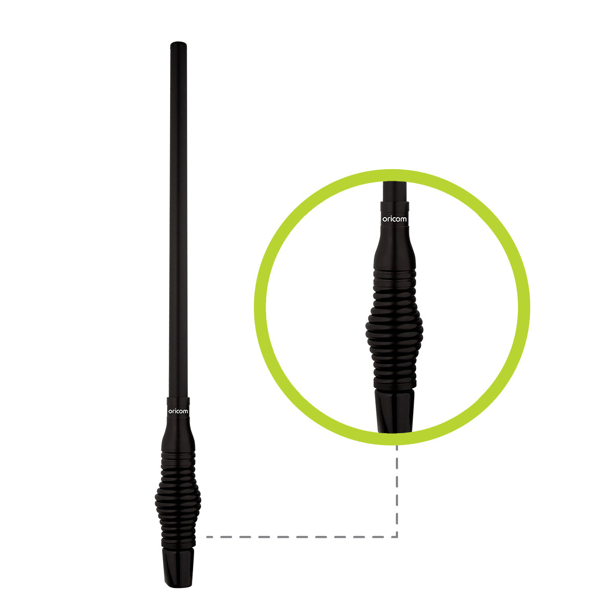 Anu930 3dbi UHF Cb Fibreglass Radome Antenna With Heavy Duty Spring Ba